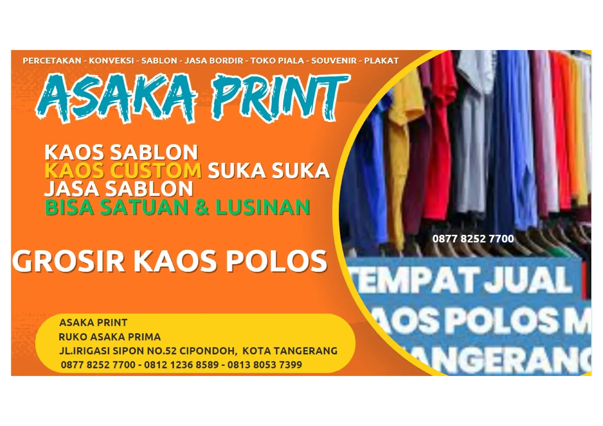 Tempat Sablon Baju Terdekat Bisa Satuan Cipondoh | PDF