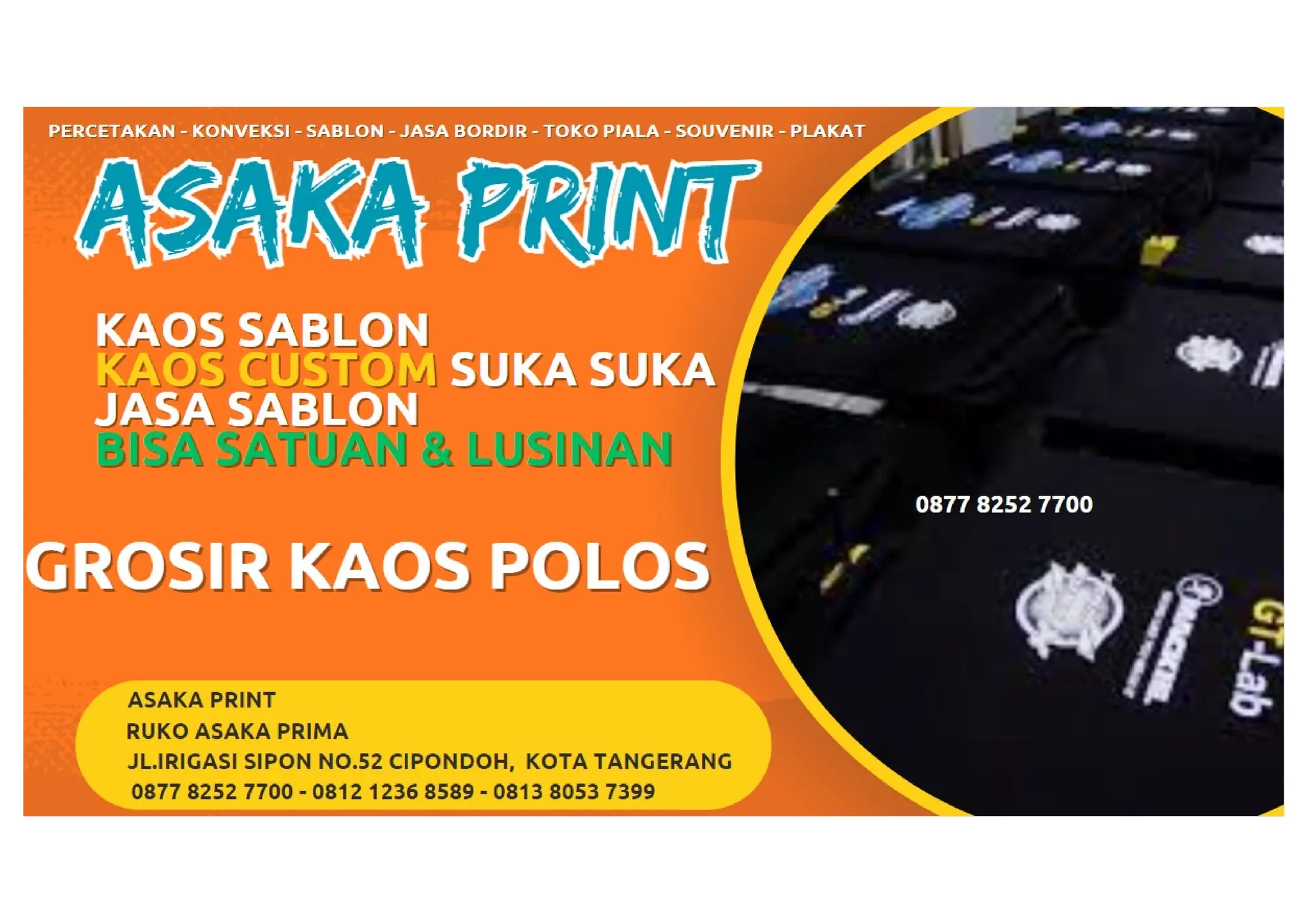 Tempat Sablon Baju Terdekat Bisa Satuan Cipondoh | PDF