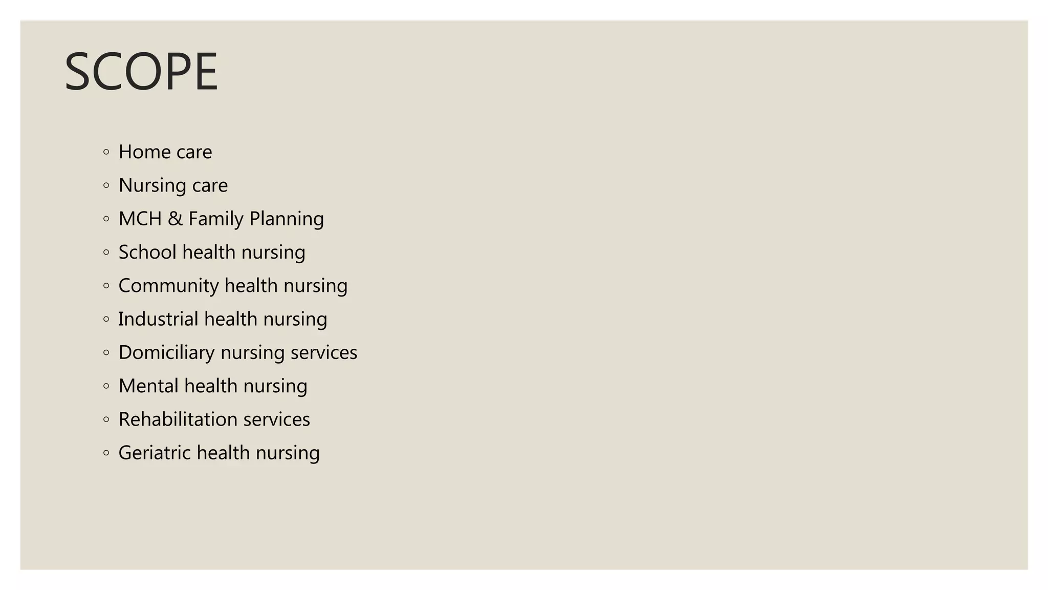 PRINCIPLE & SCOPE OF COMMUNITY HEALTH NURSING AND ROLE OF COMMUNITY ...