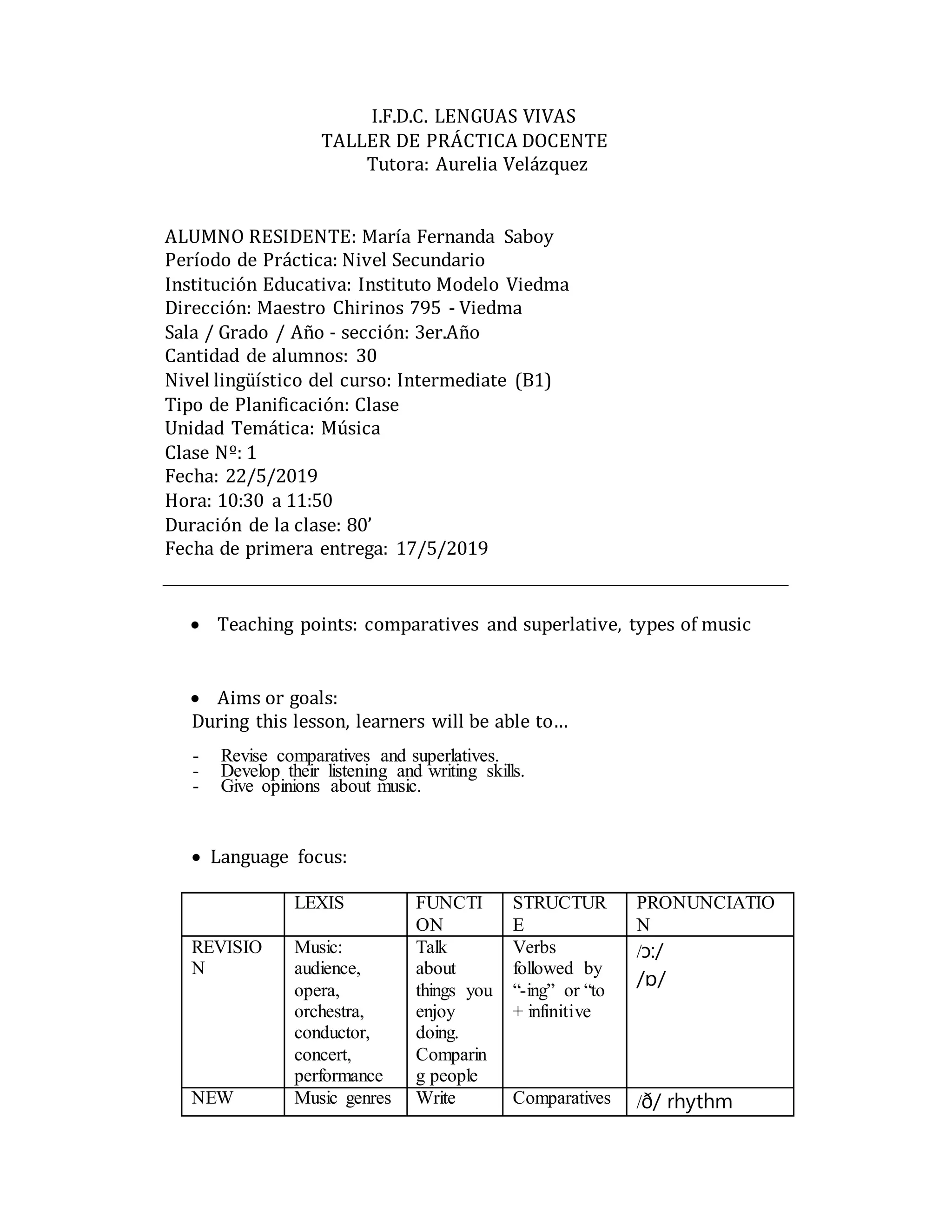 Saboy tpd - secondary - lesson 1 | PDF