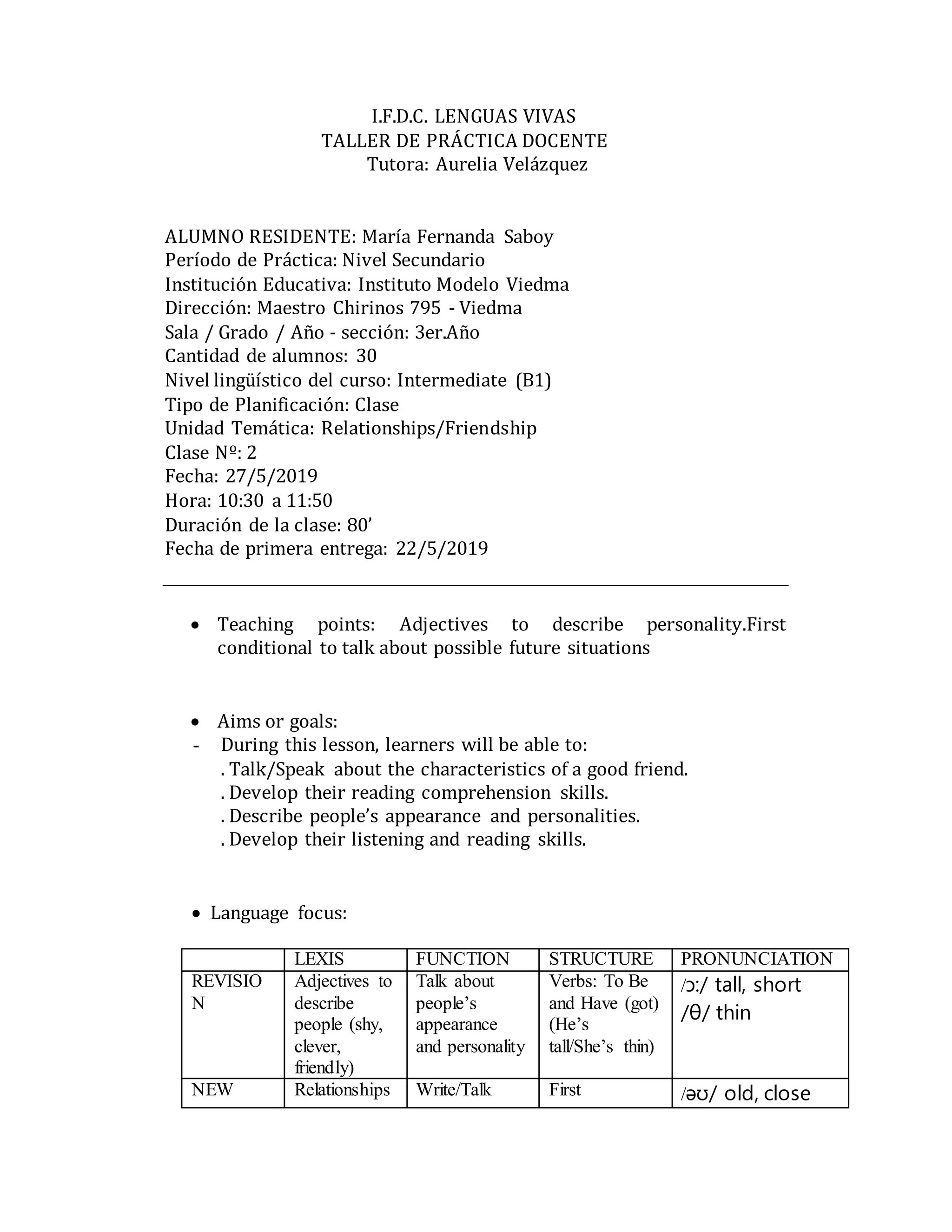 Saboy tpd - secondary - lesson 2 | PDF