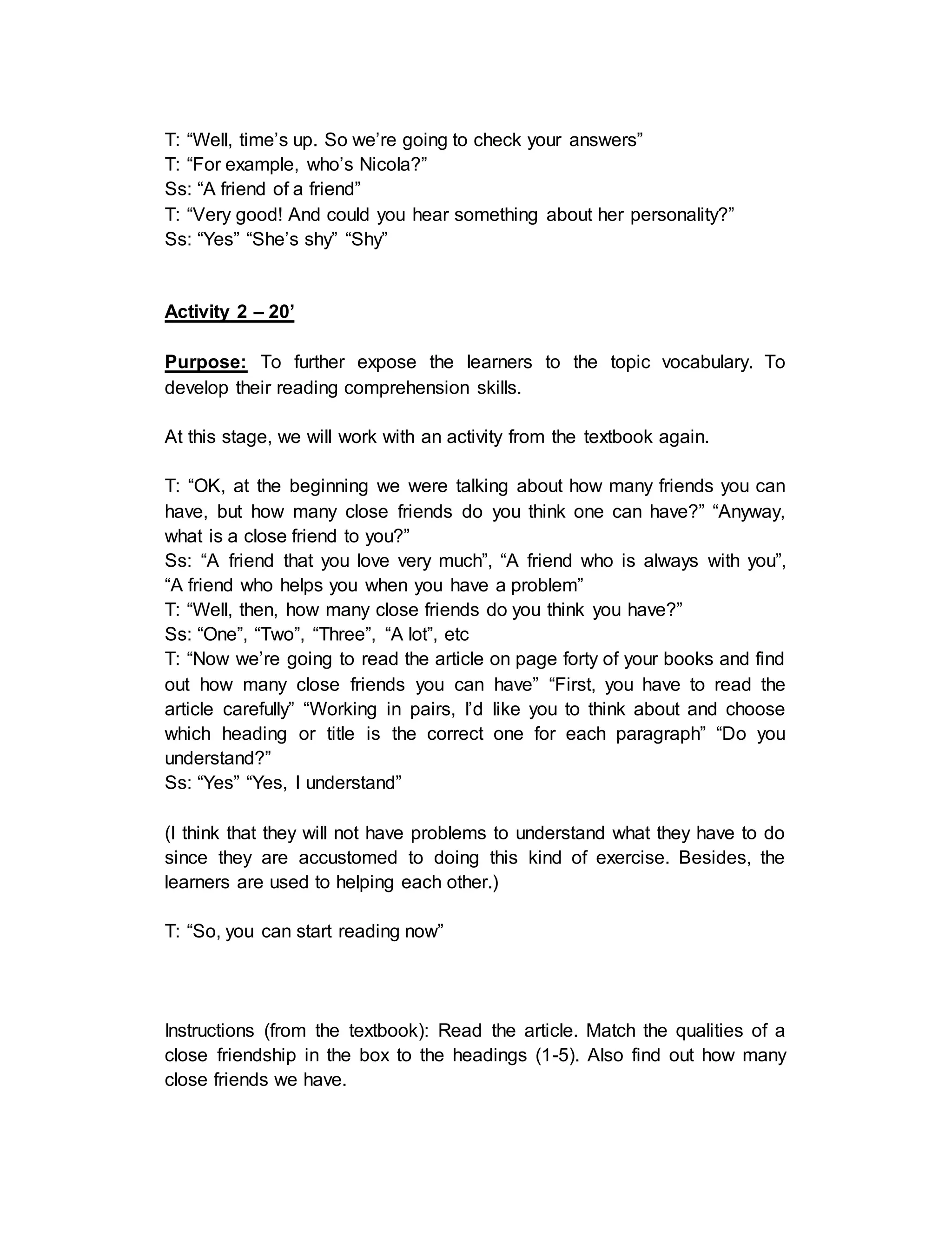 Saboy tpd - secondary - lesson 2 | PDF