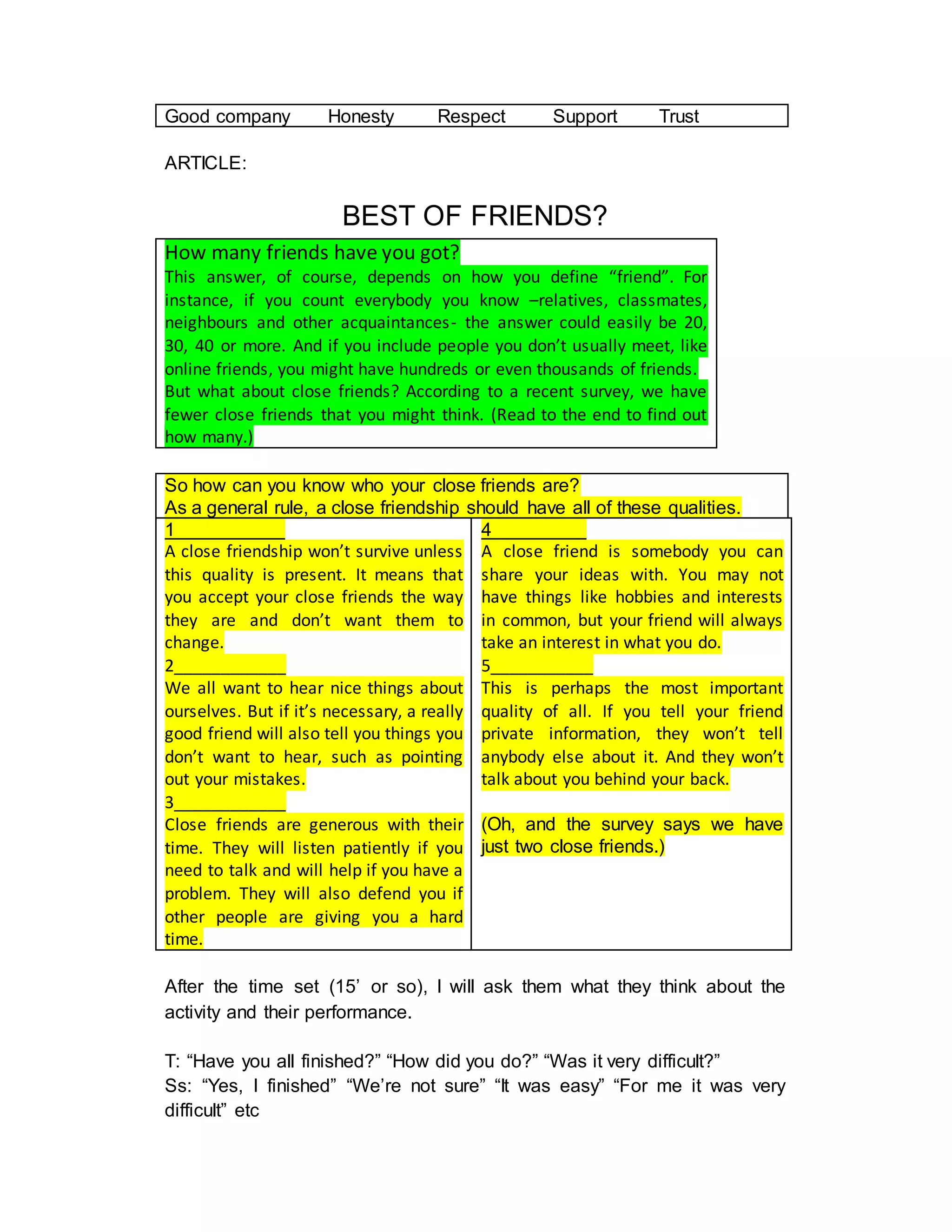 Saboy tpd - secondary - lesson 2 | PDF