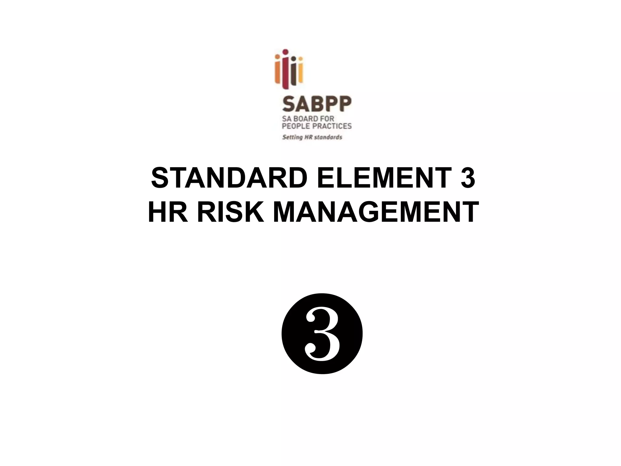 Overview of the First National HR Standards for South Africa | PPTX