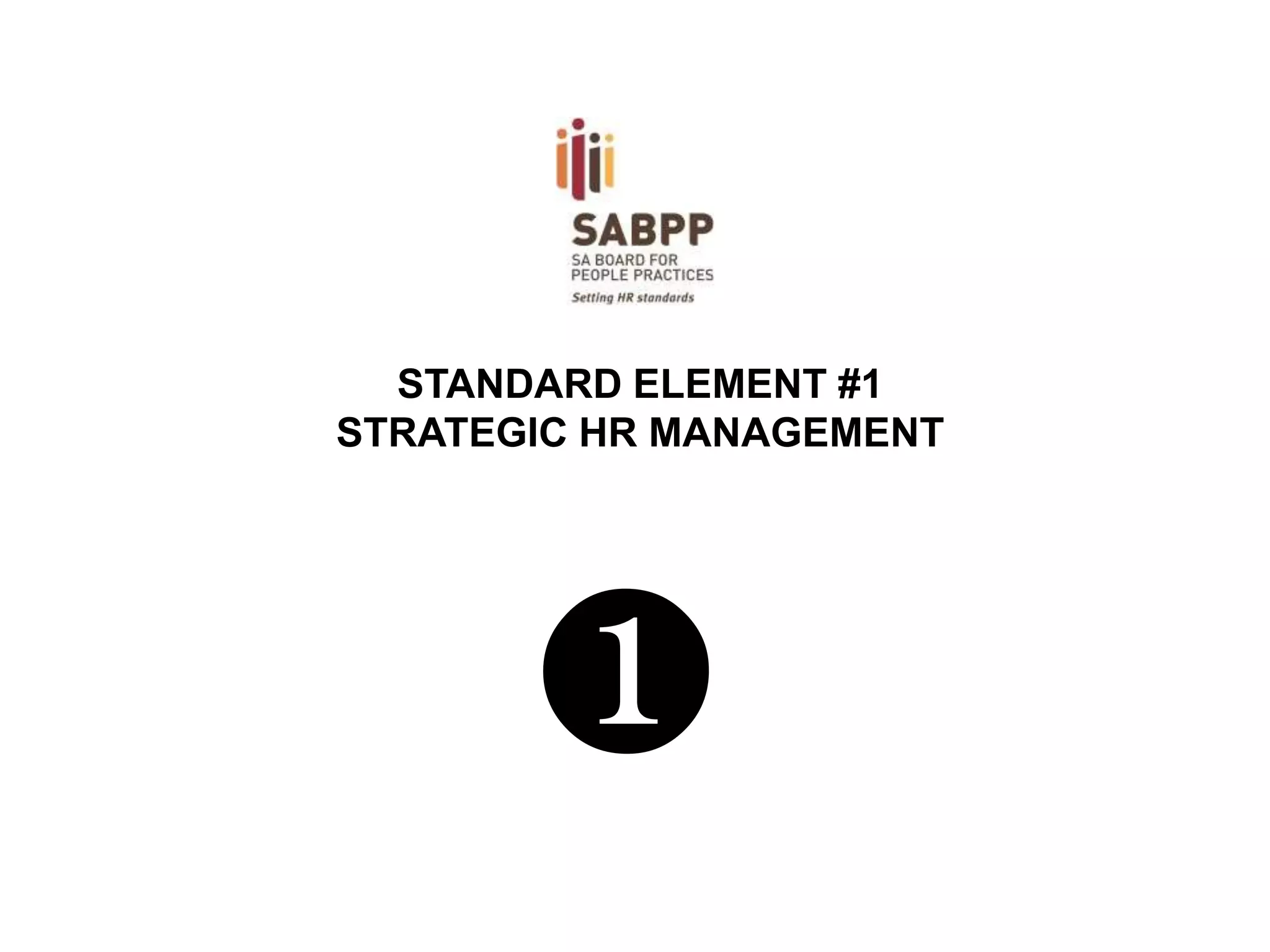 Overview of the First National HR Standards for South Africa | PPTX