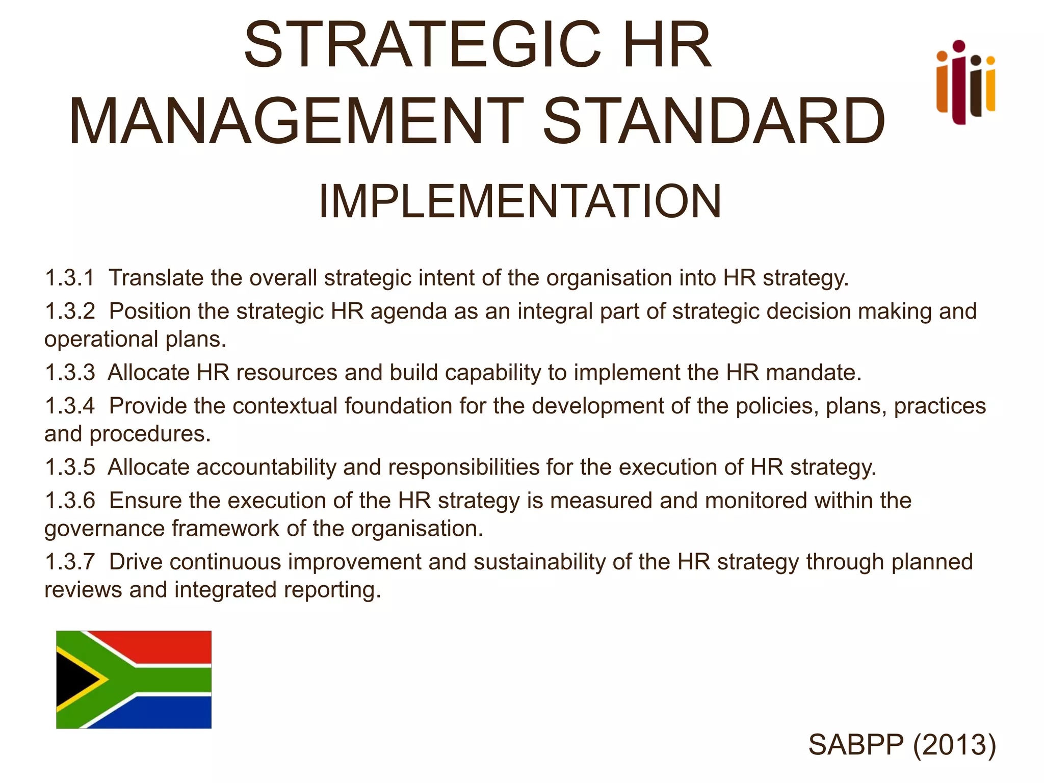SABPP - HR Standards - HR Africa 2013 | PDF