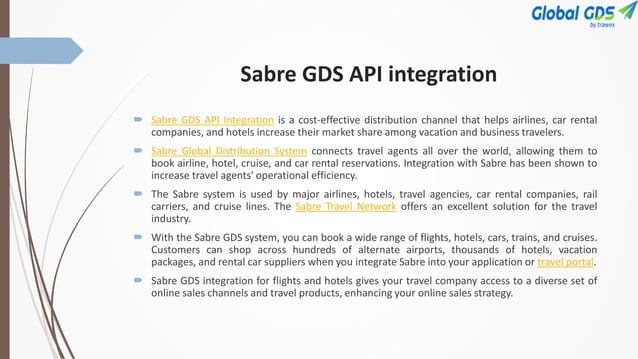 Sabre GDS API integration | PPT