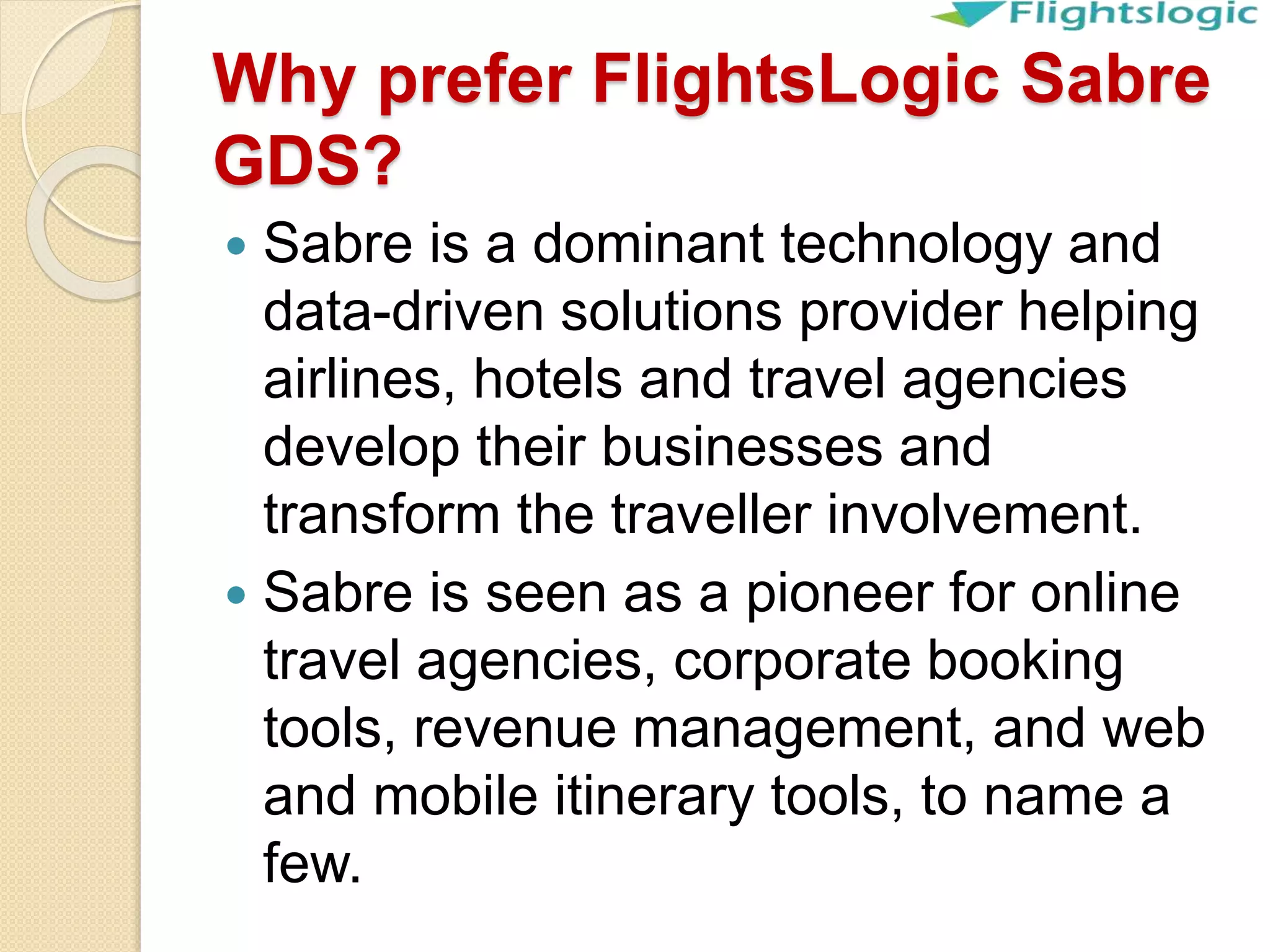 Sabre gds system | PPTX