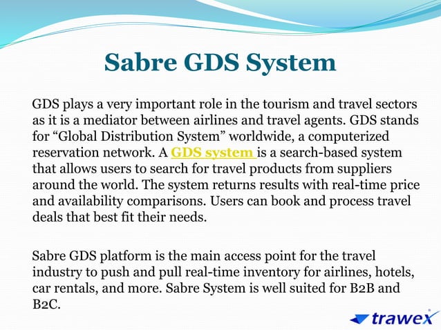 Sabre GDS System, Sabre Reservation System | PPT