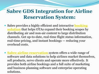 Sabre GDS System, Sabre Reservation System | PPTX