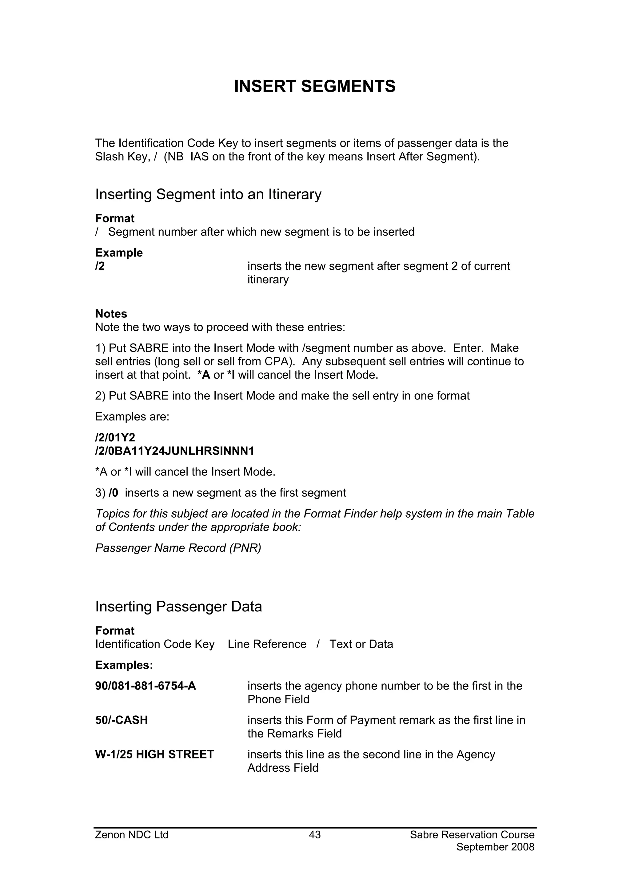 Sabre reservation manual | PDF