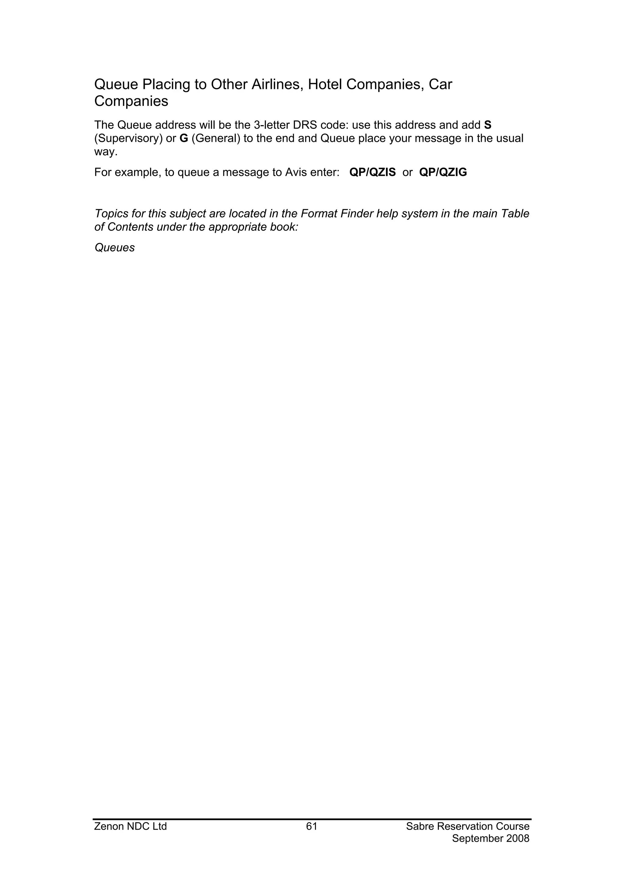 Sabre reservation manual | PDF