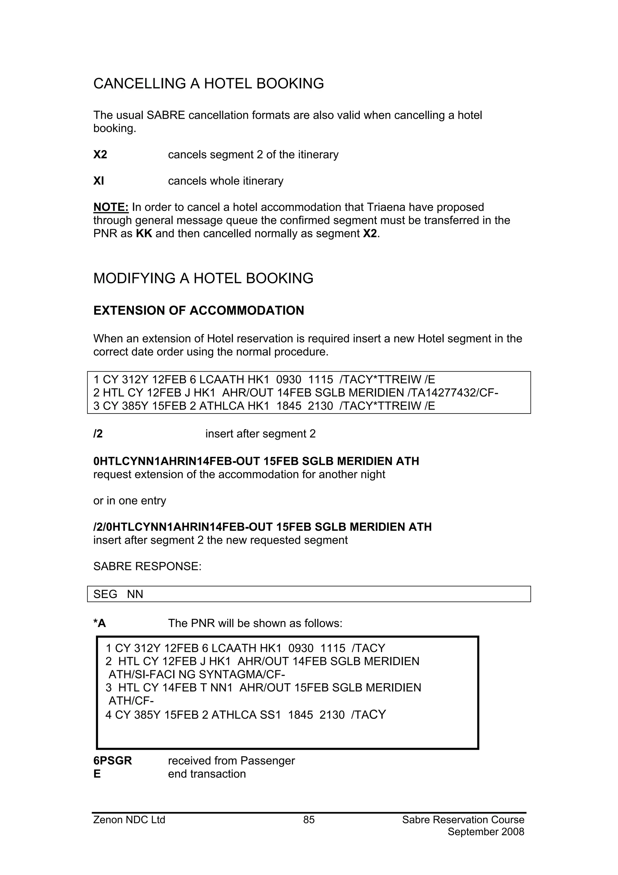 Sabre reservation manual | PDF