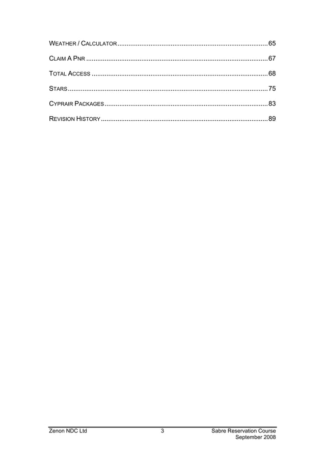 Sabre reservation manual | PDF