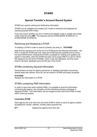 Sabre reservation manual | PDF