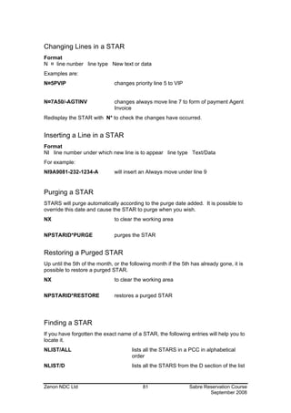 Sabre reservation manual | PDF