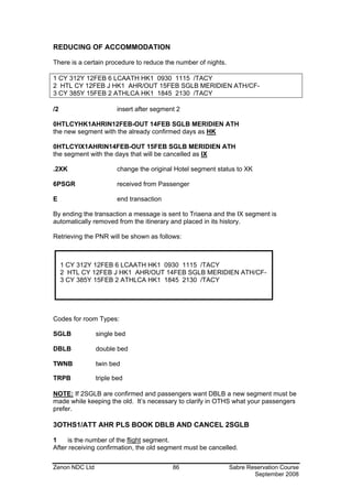 Sabre reservation manual | PDF