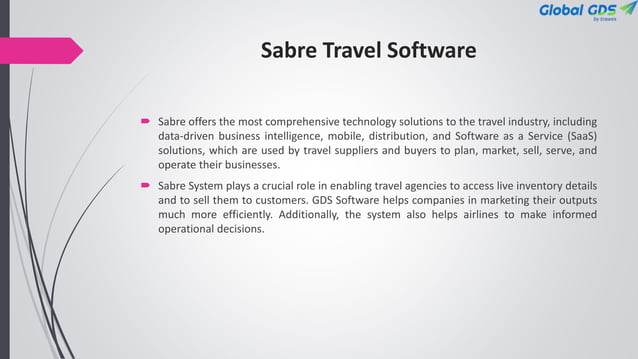 Sabre Travel Software | PPT