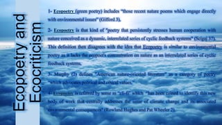 Nature Oriented Verse: An Ecopoetic Critical Review of Romantic Poetry ...