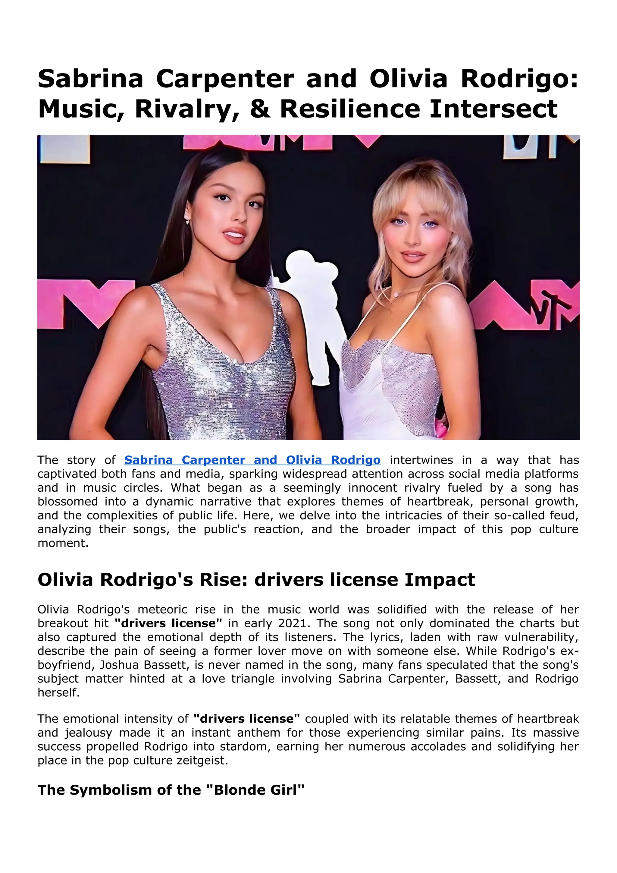 Sabrina Carpenter and Olivia Rodrigo_ Music, Rivalry, & Resilience ...