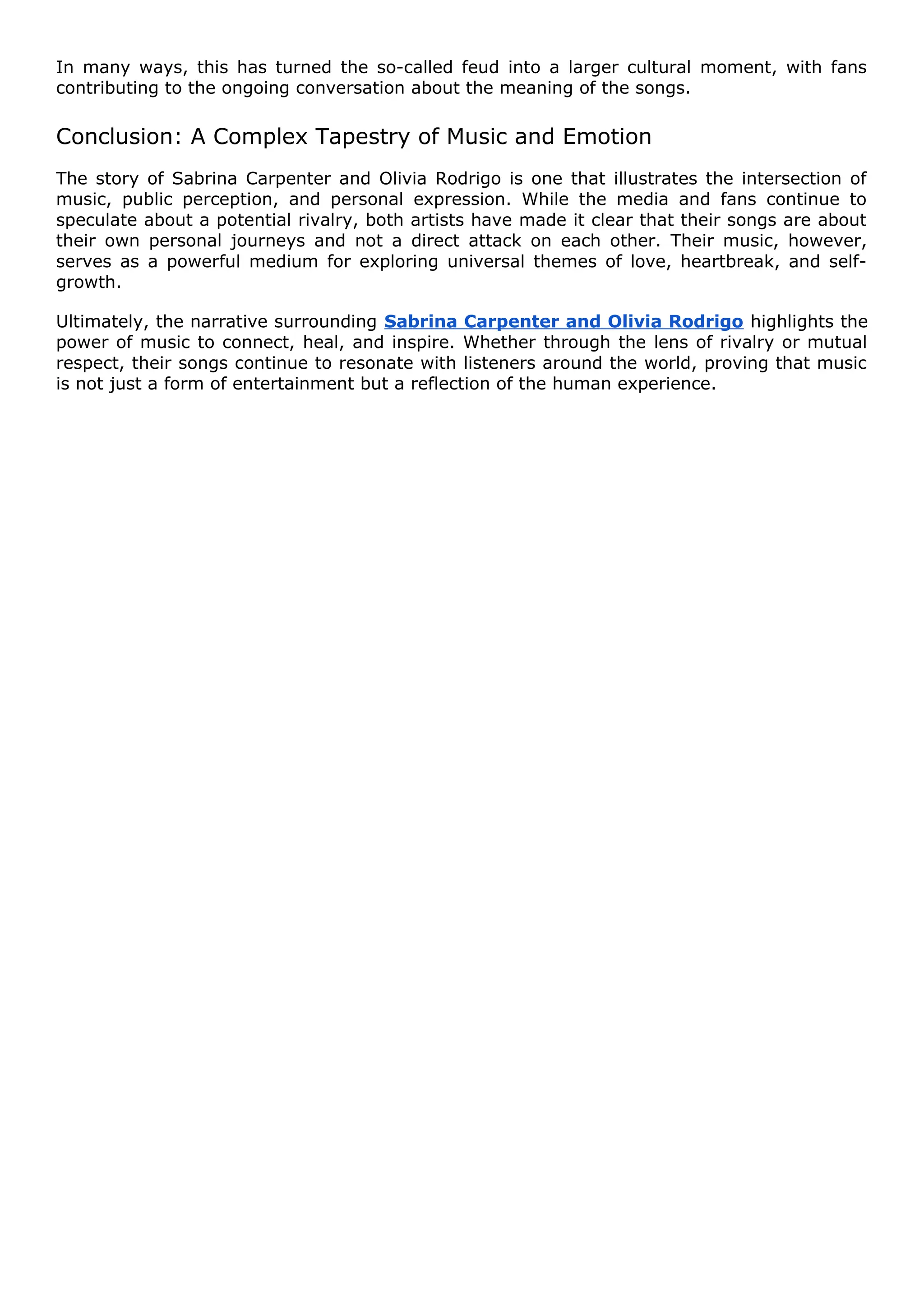 Sabrina Carpenter and Olivia Rodrigo_ Music, Rivalry, & Resilience ...