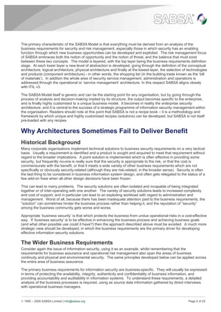 SABSA white paper | PDF