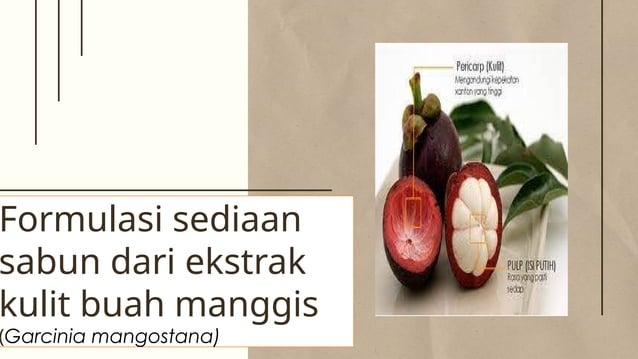 formulasi SABUN dari ekstrak KULIT MANGGIS | PPTX