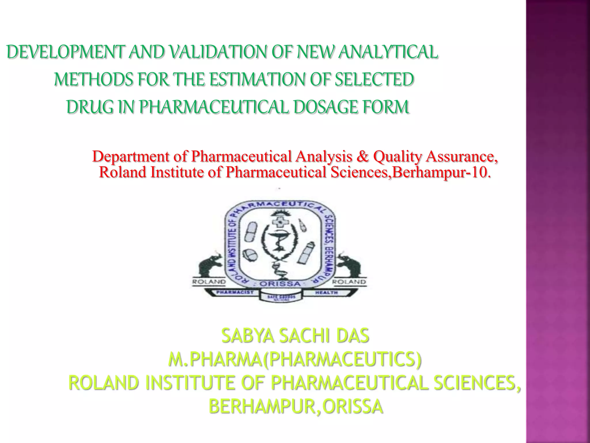 Development and Validation of New Analytical Method For Naproxen Sodium | PPT