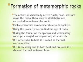 Metamorphic rocks-Definition, Formation, Classification | PPTX