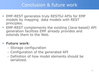 EMF-REST: Generation of RESTful APIs from Models | PDF