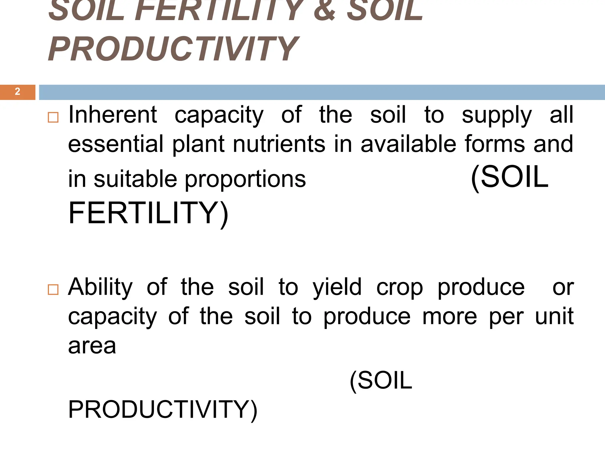 SOIL FERTILITY INTRODUCTION | PPT