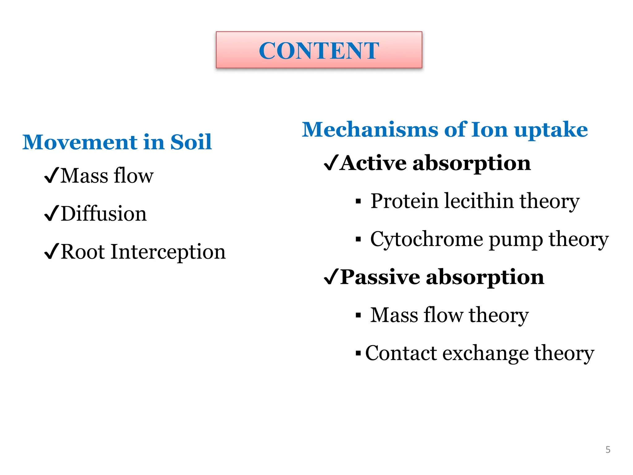 Mechanisms of secondary nutrient movement into and within the plant | PPTX
