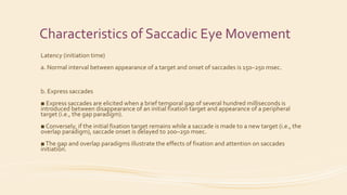 Saccadic Eye Movement | PPTX