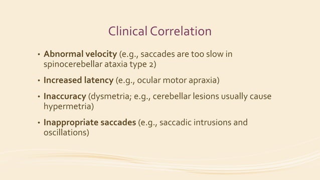 Saccadic Eye Movement | PPTX | Eye and Vision Conditions | Diseases and ...