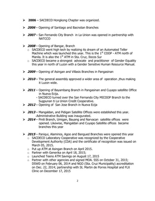 SACDECO Though The Years | PDF