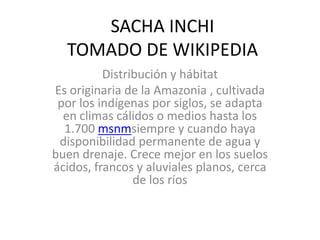 Sacha inchi con omegas wikipedia | PPT