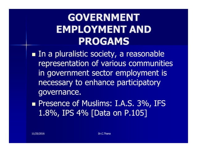 Sachar committee - Dr.C.Thanavathi | PPT