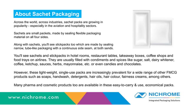 Sachet Packaging, Simplified by Nichrome. | PPTX | Skin Care | Beauty