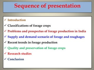 recent trends in forage production | PPTX