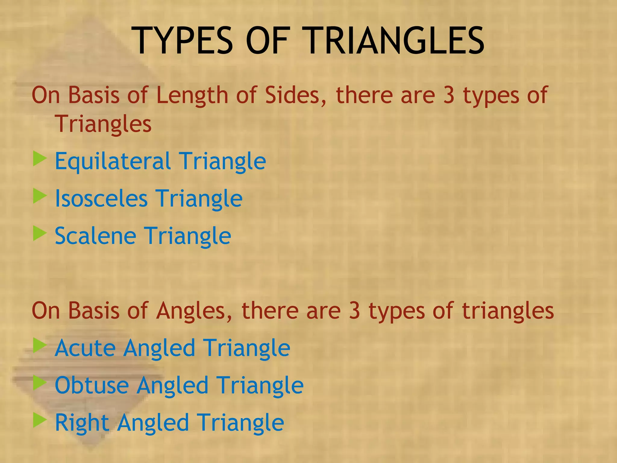 triangles and angles (on the basis of sides and angles) | PPT ...