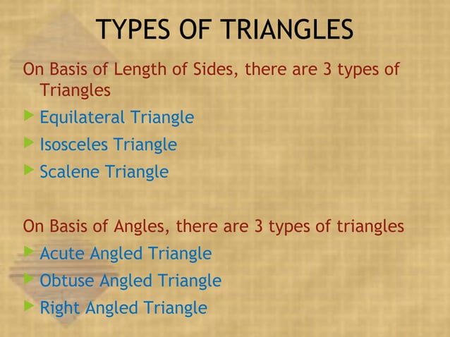 triangles and angles (on the basis of sides and angles) | PPT ...