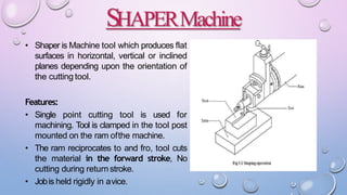 shaper machine, planer machines, and milling machine ppt | PPTX
