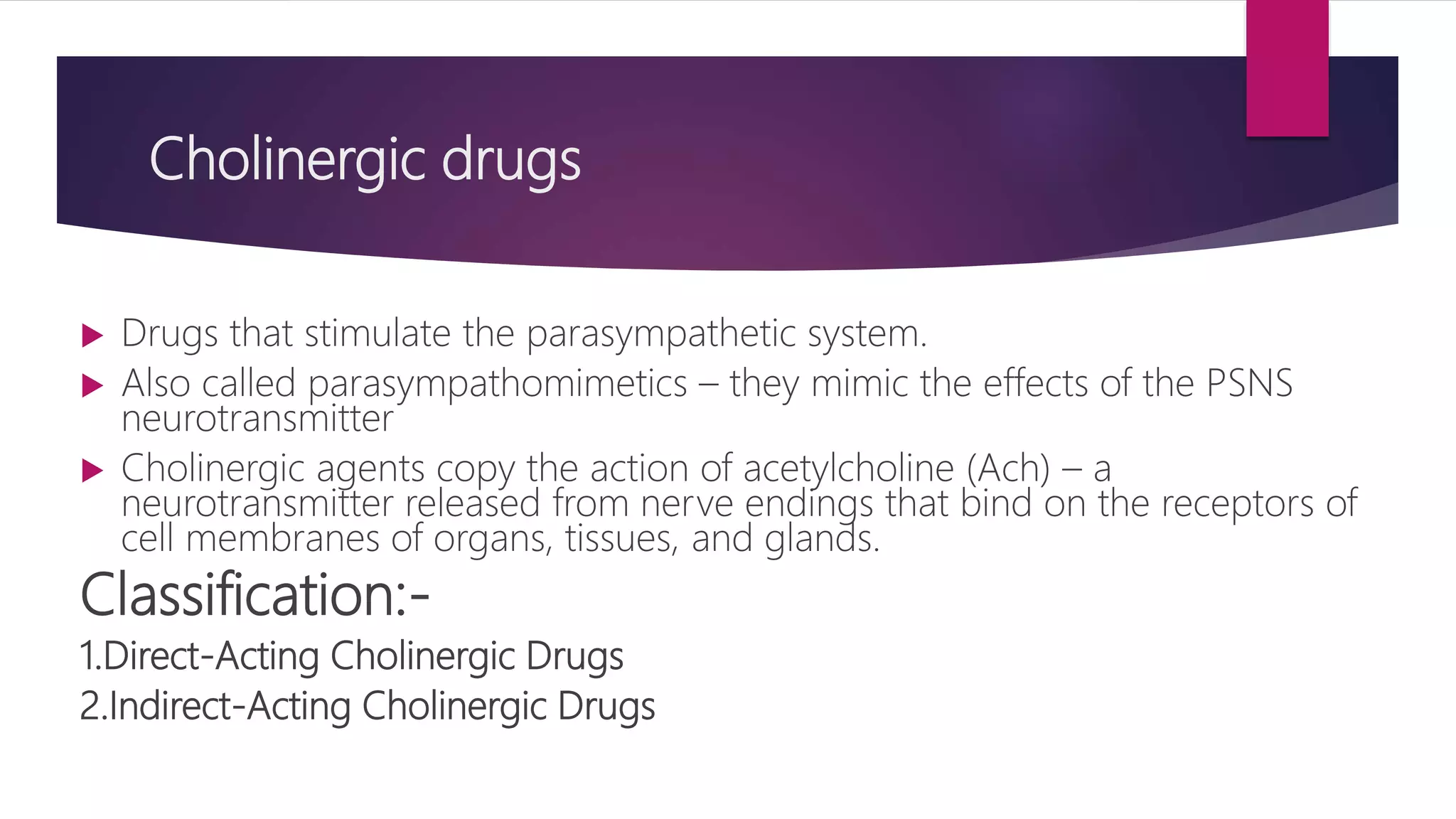 Cholinergic drugs and anti-cholinergic drugs | PPTX | Brain and Nervous ...