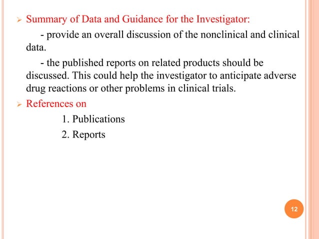 INVESTIGATOR’S BROCHURE (IB) | PPTX