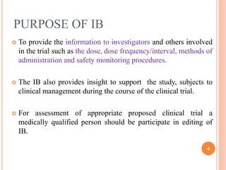 INVESTIGATOR’S BROCHURE (IB) | PPTX