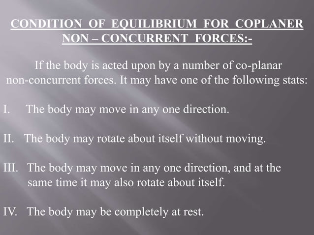 Coplanar Non-concurrent Forces | PPTX | Physics | Science