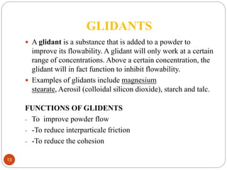 lubricants and glidents in pharmaceuticals | PPTX