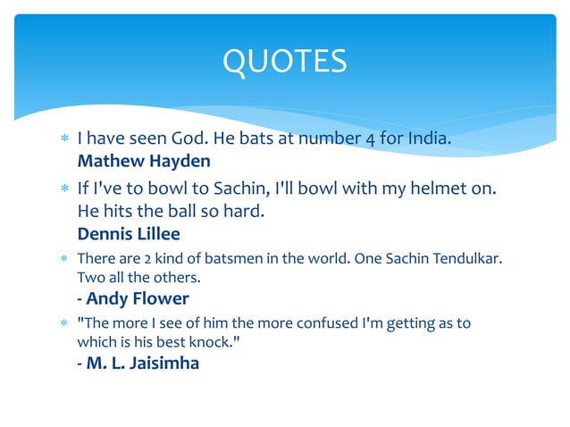 Sachin ppt | PPT