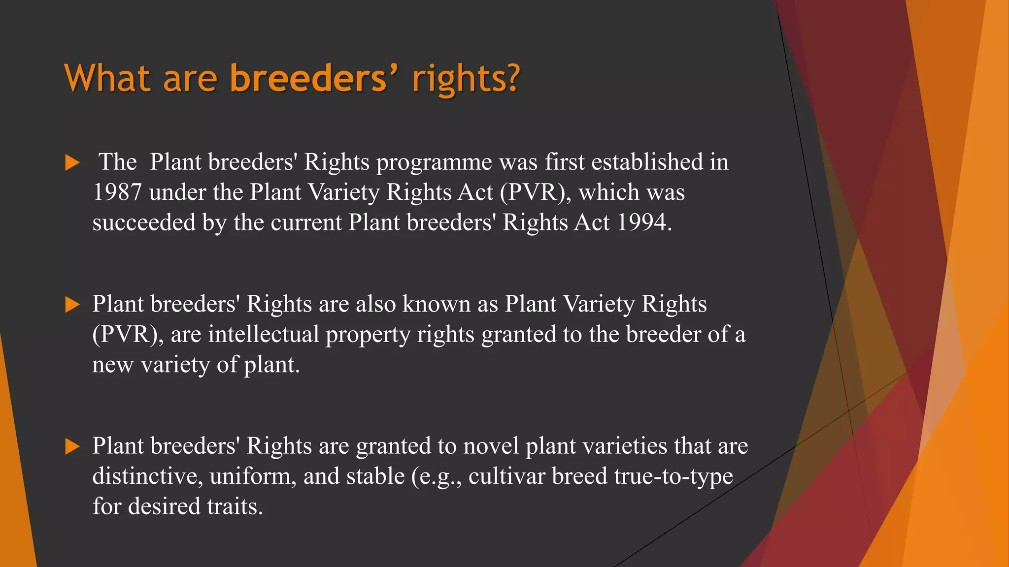 Plant Breeders' Rights | PPTX