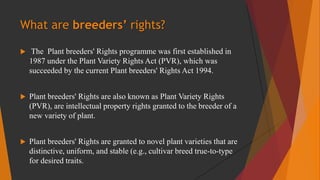 Plant Breeders' Rights | PPTX